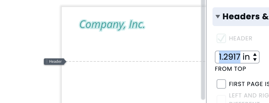 Headers, footers, and page numbers