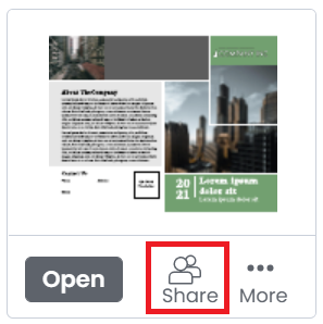Sharing a project or folder from the projects list
