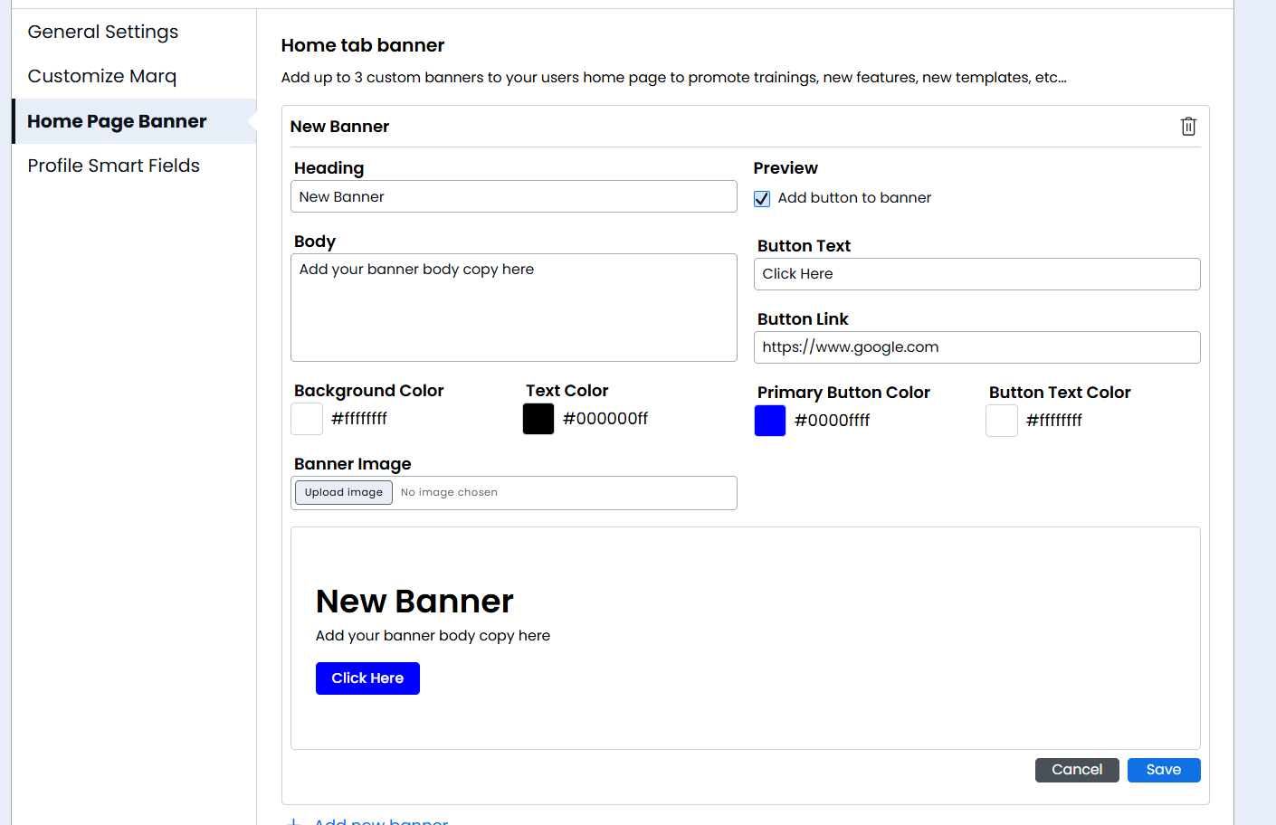 How to Use the Homepage Banner Feature